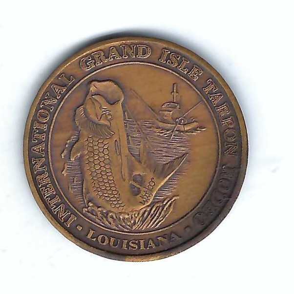 1970 GRAND ISLE LOUISIANA TARPON FISHING RODEO PRESIDENT BRONZE COIN ...