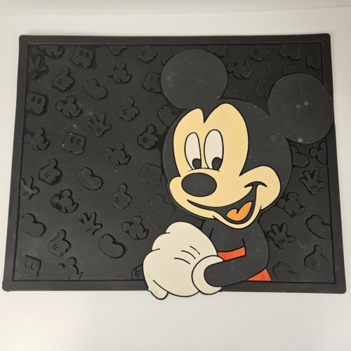 Vintage DISNEY Mickey Mouse PLASTICOLOR Rubber Floor Mat REAR 16 1/2" x ...