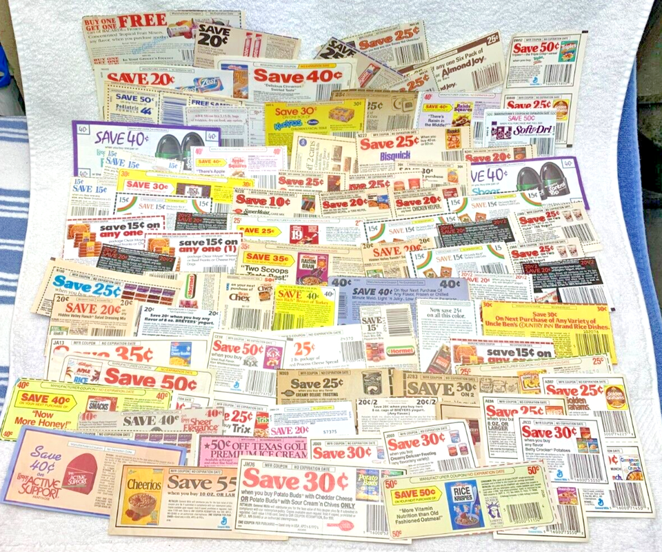 Lot of 85+ VTG Grocery Coupons w/UPC & NO EXPIRATION ~ Advertising ...