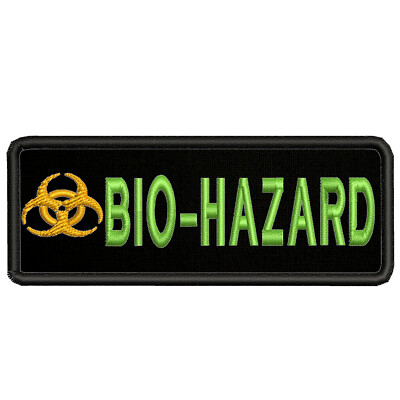 BIOHAZARD SYMBOL embroidered iron-on PATCH BLACK WARNING LOGO ZOMBIE APOCALYPSE | eBay