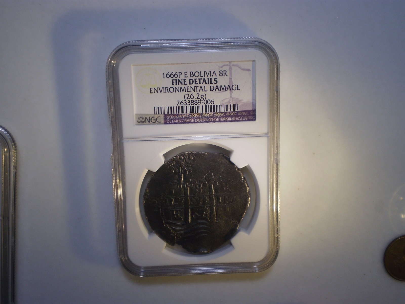 1666 BOLIVIA 8 REALES PIEDMONT SHIPWRECK POSSIBLE SPANISH DOLLAR ...