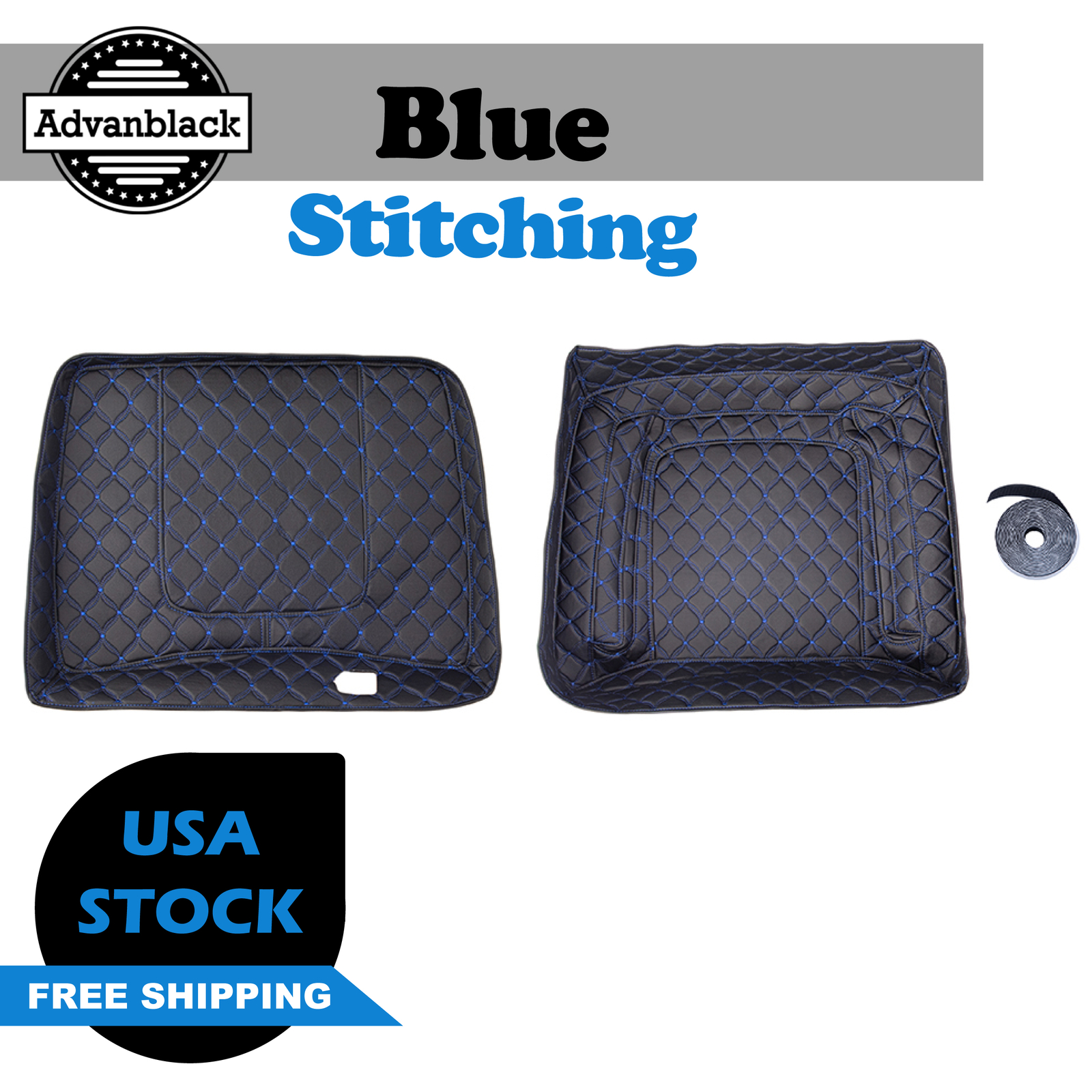Blue Stitching Tour Pack Liner For Advanblack Razor/ Harley OEM Chopped ...