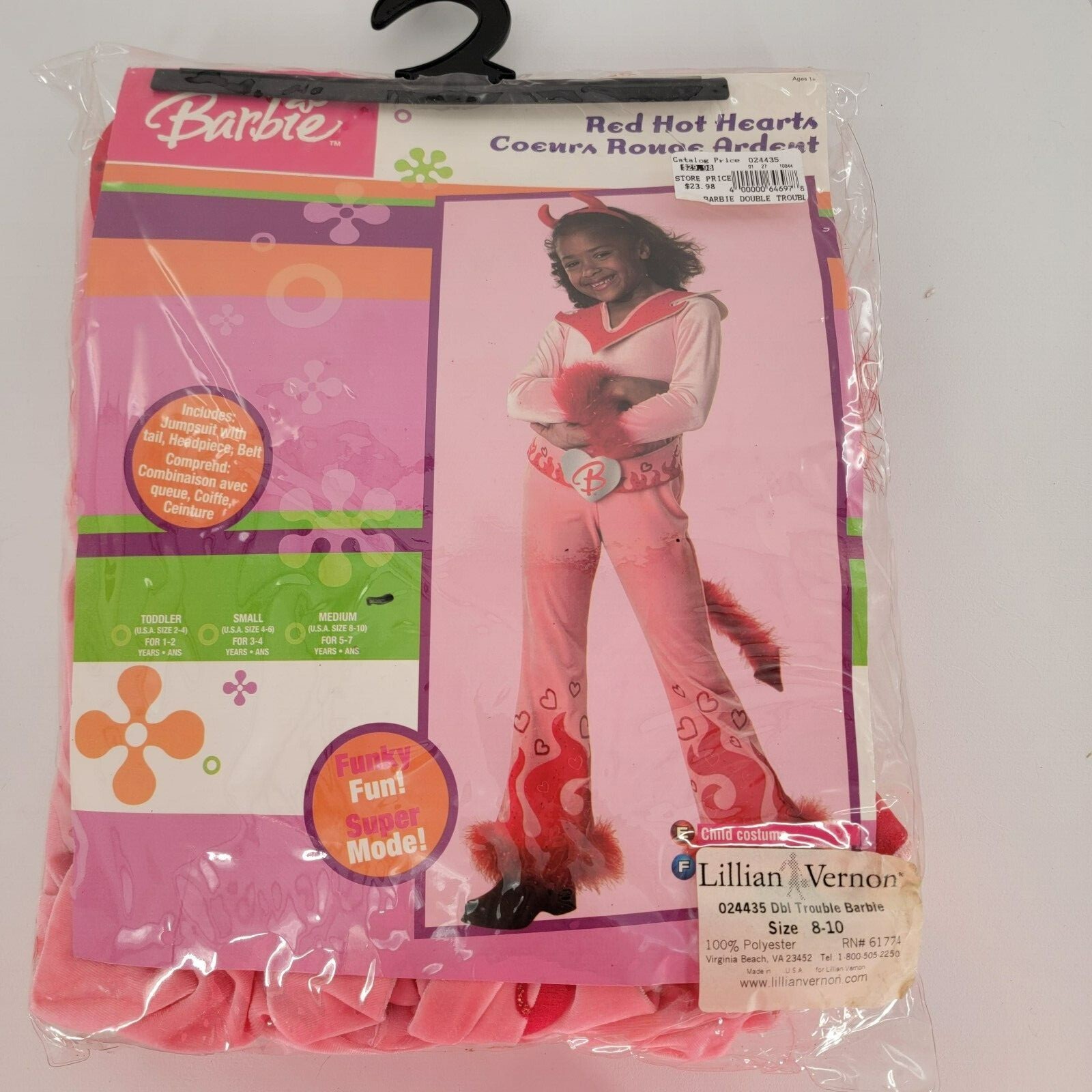 Barbie Red Hot Hearts Girls' Double Trouble Halloween Costume Medium 8 ...