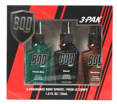 Bod Man 1.8 Oz 3 Count Fragrance Body Sprays Fresh Guy Black Reserve | eBay