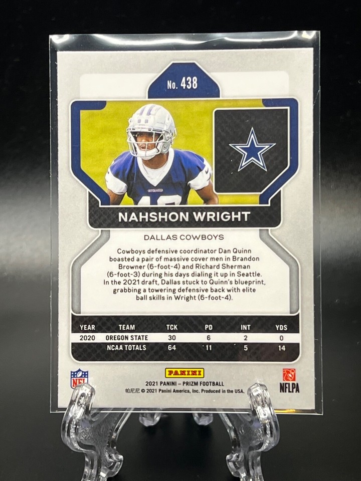 2021 RC NASHON WRIGHT PRIZM FOOTBALL ROOKIE DALLAS COWBOYS #438 | eBay