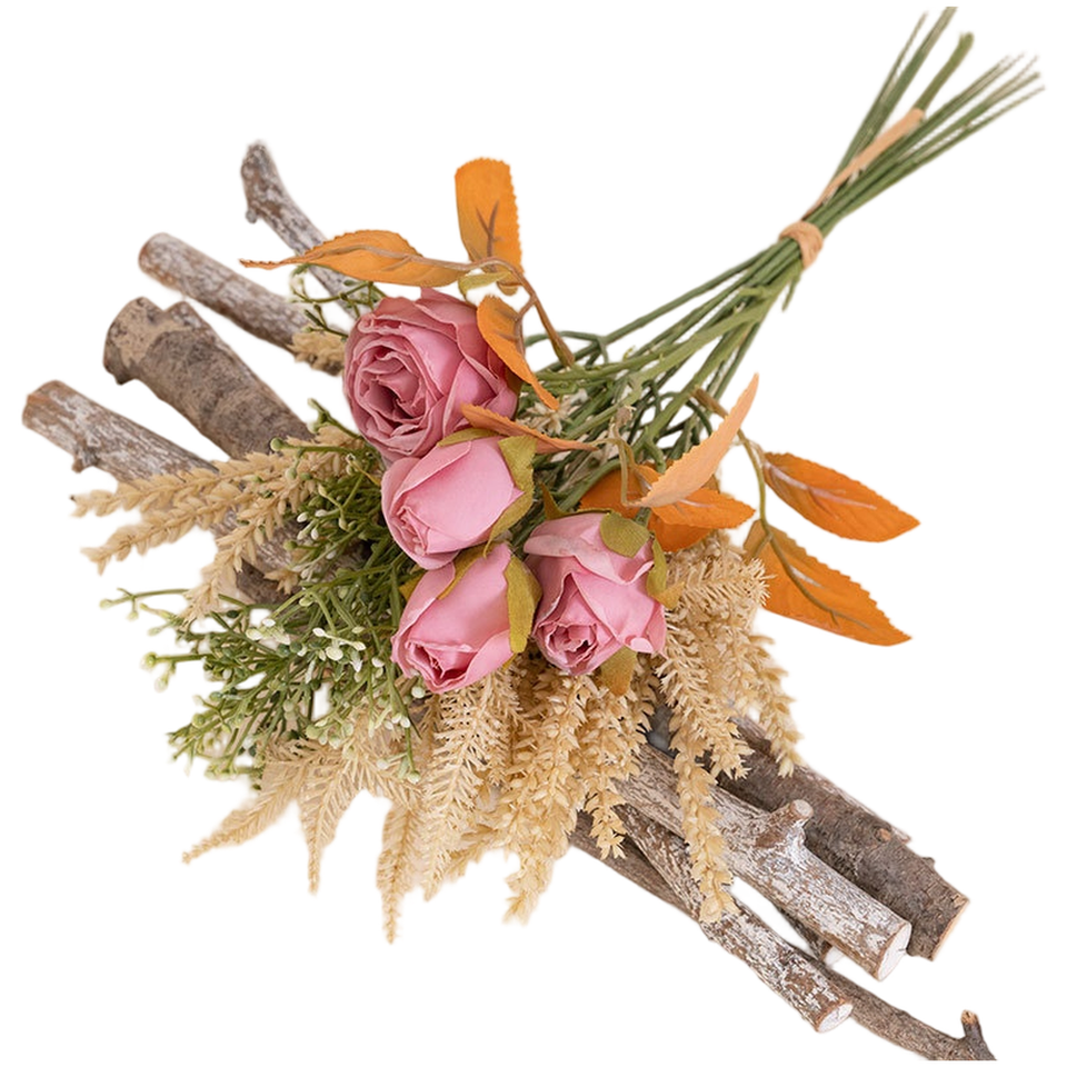 Ensemble complet de fleurs en tissu bouquet de roses artificielles ...