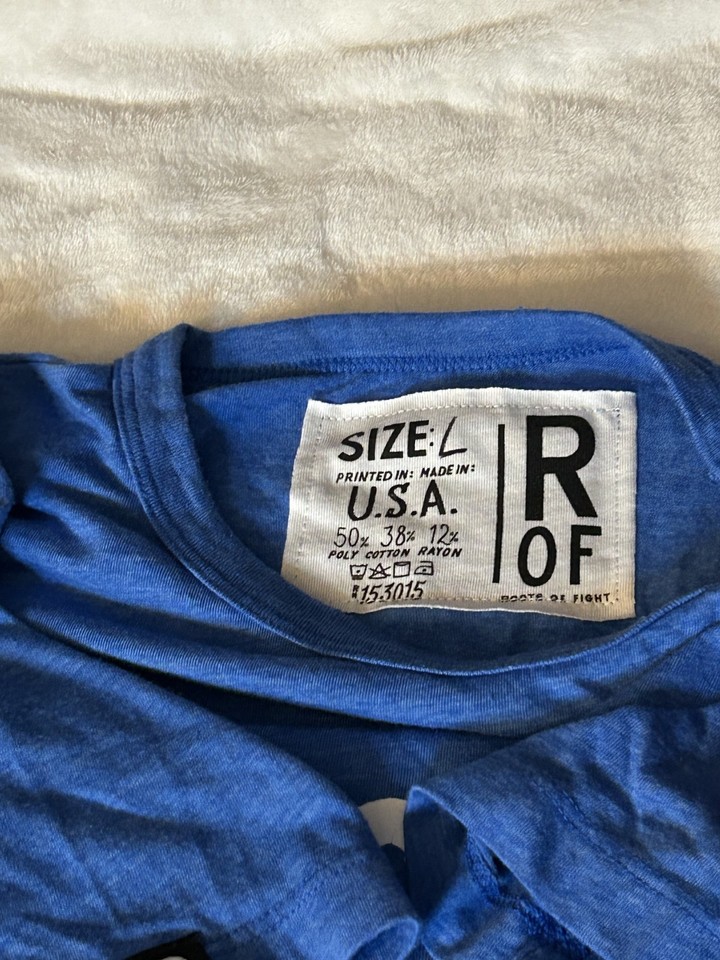 ROOTS OF FIGHT Iconic BRUCE LEE Blue Tee Men’s Large Brand New With ...
