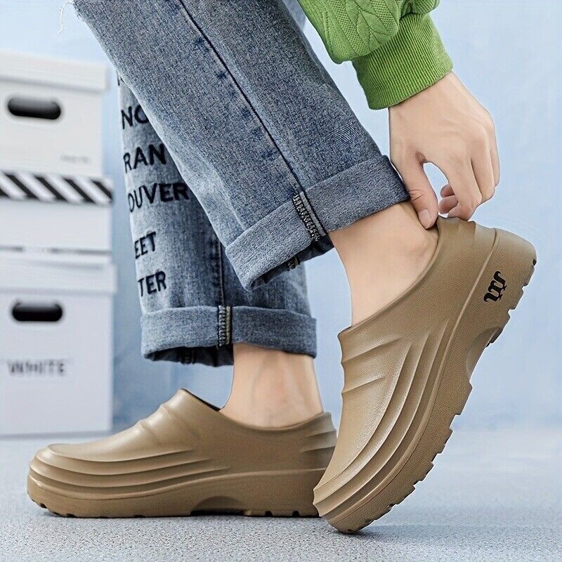 Men's Chef Clogs Oil Proof Wear-resistant Work Shoes Non-slip Nurse ...