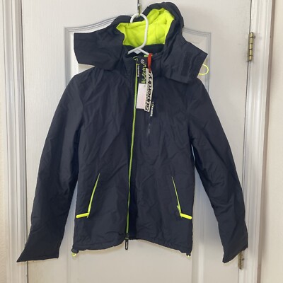 Superdry Original Windhiker Japan Jacket Black Neon Volt Green Hooded ...