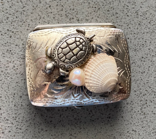Engraved Sterling Silver Ocean Themed Collage Rectangle Pill Box | eBay