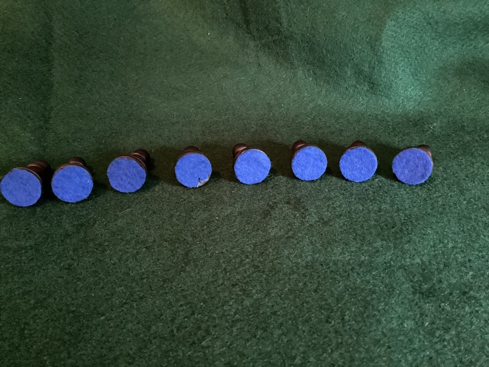 8 spare vintage wooden felt based Staunton style Black pawn chess ...