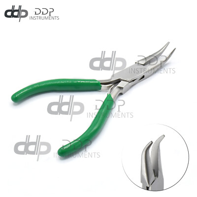 Micro Mini Bent Nose Plier 4.5'' With Green Rubber Handle | eBay