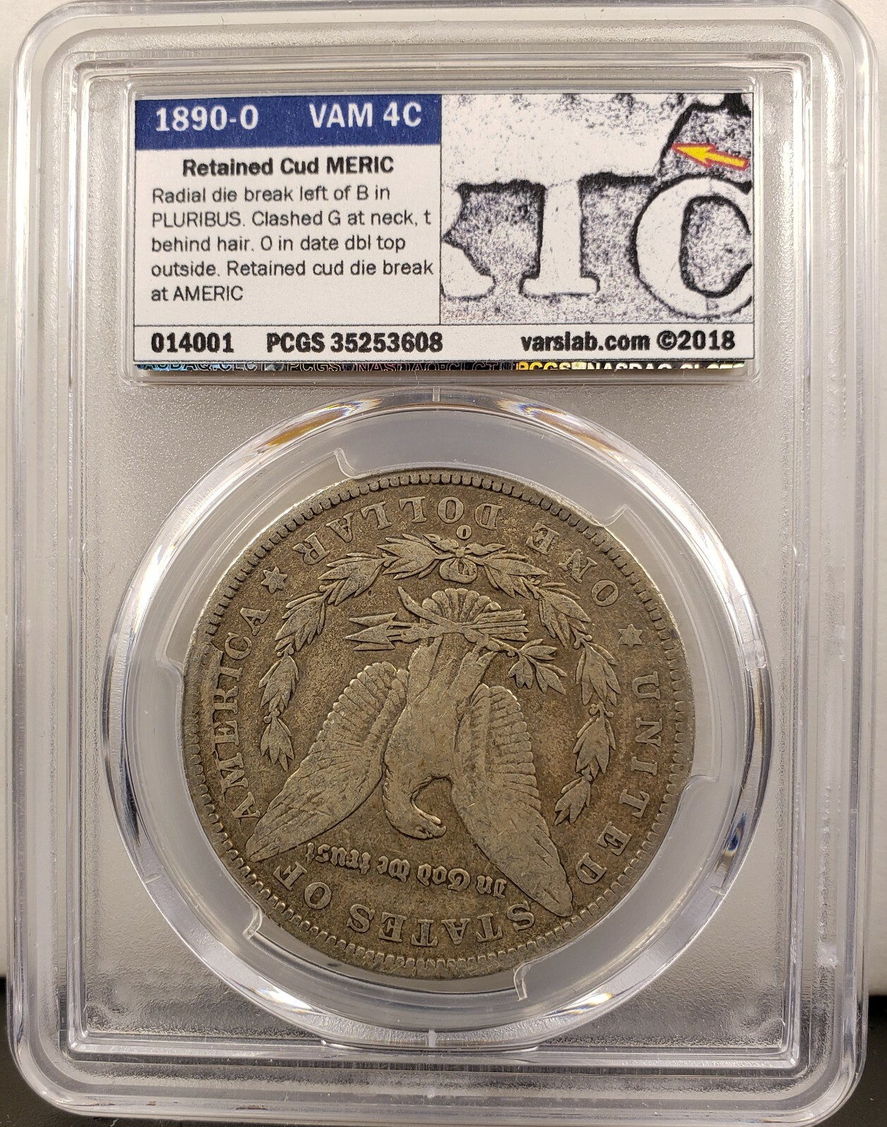 1890-O VAM 4C-RETAINED CUD-PCGS VG08- VSS LABEL-WOW set VAM | eBay