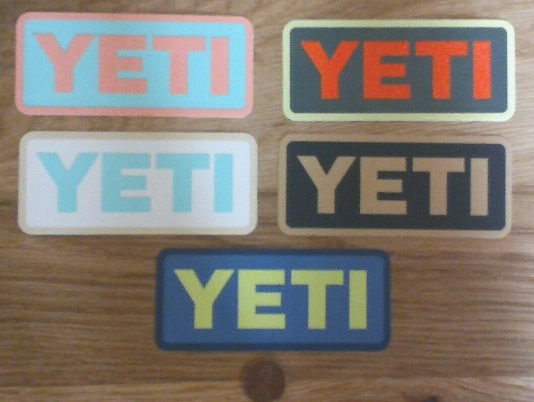 YETI Sticker DECAL Camp HIKE Fish OUTDOOR Laptop BOTTLE Black BLUE ...