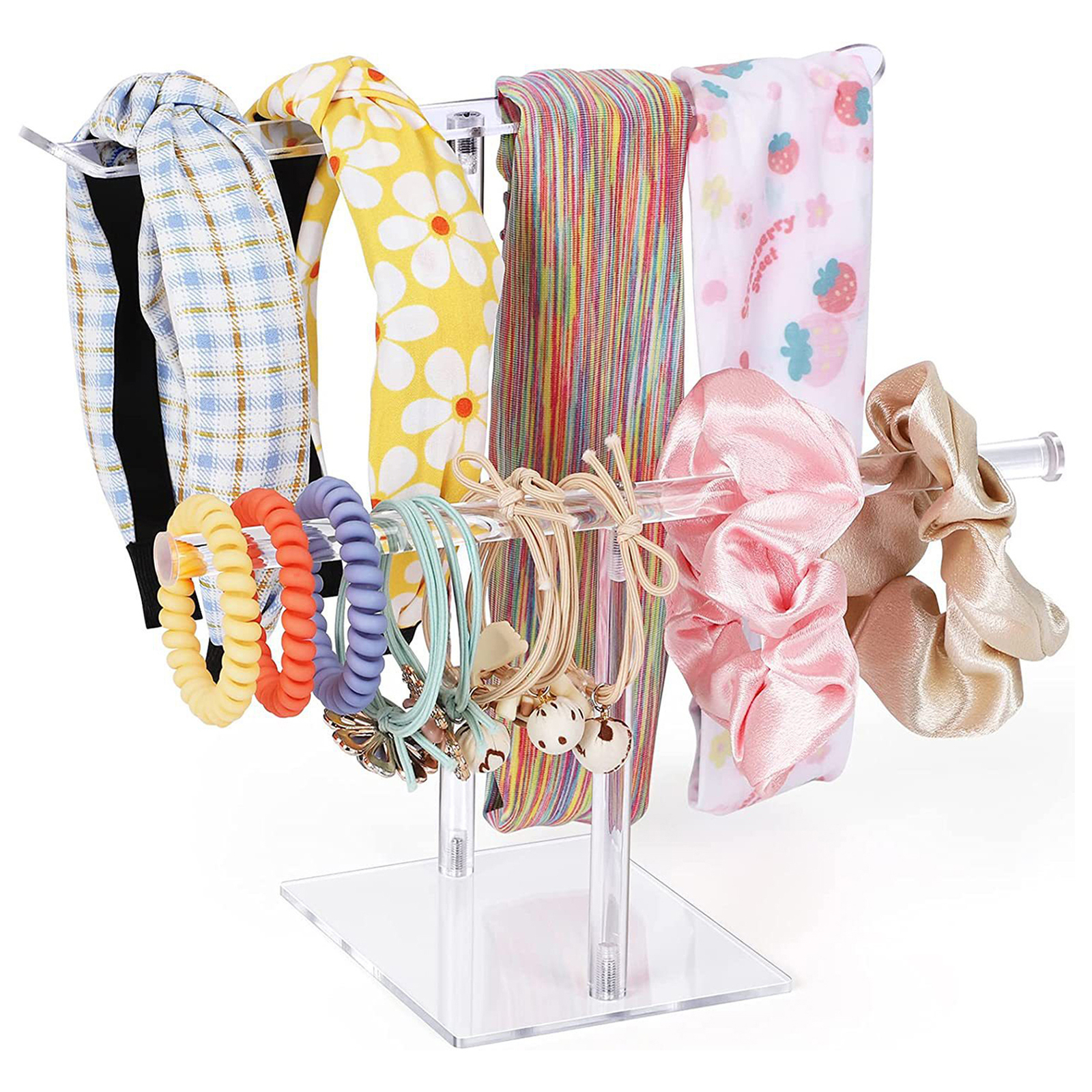 Scrunchie Storage Rack Space-saving Hair Accessory Elegant Acrylic Hoop ...