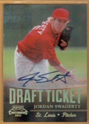 2011 Playoff Contenders Draft Ticket Autographs #DT87 Jordan Swagerty ...