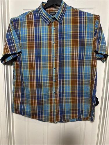 Gioberti Italian Button Up Plaid Shirt 3XL Men's Short Sleeve Wear ...