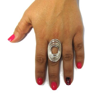 925 Sterling Silver Spiral Band Statement Ring Women Ring Handmade Ring ...