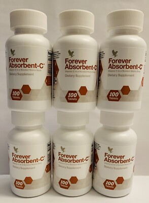 6 Bottles - Forever Absorbent-C Supplement Vitamin C - 100 Tablets per ...