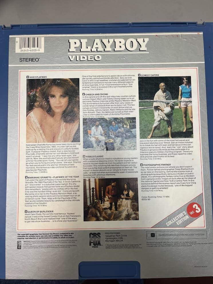 Vintage 1983 Vtg Playboy Video Laser Videodisc Stereo Volume 2 for sale ...