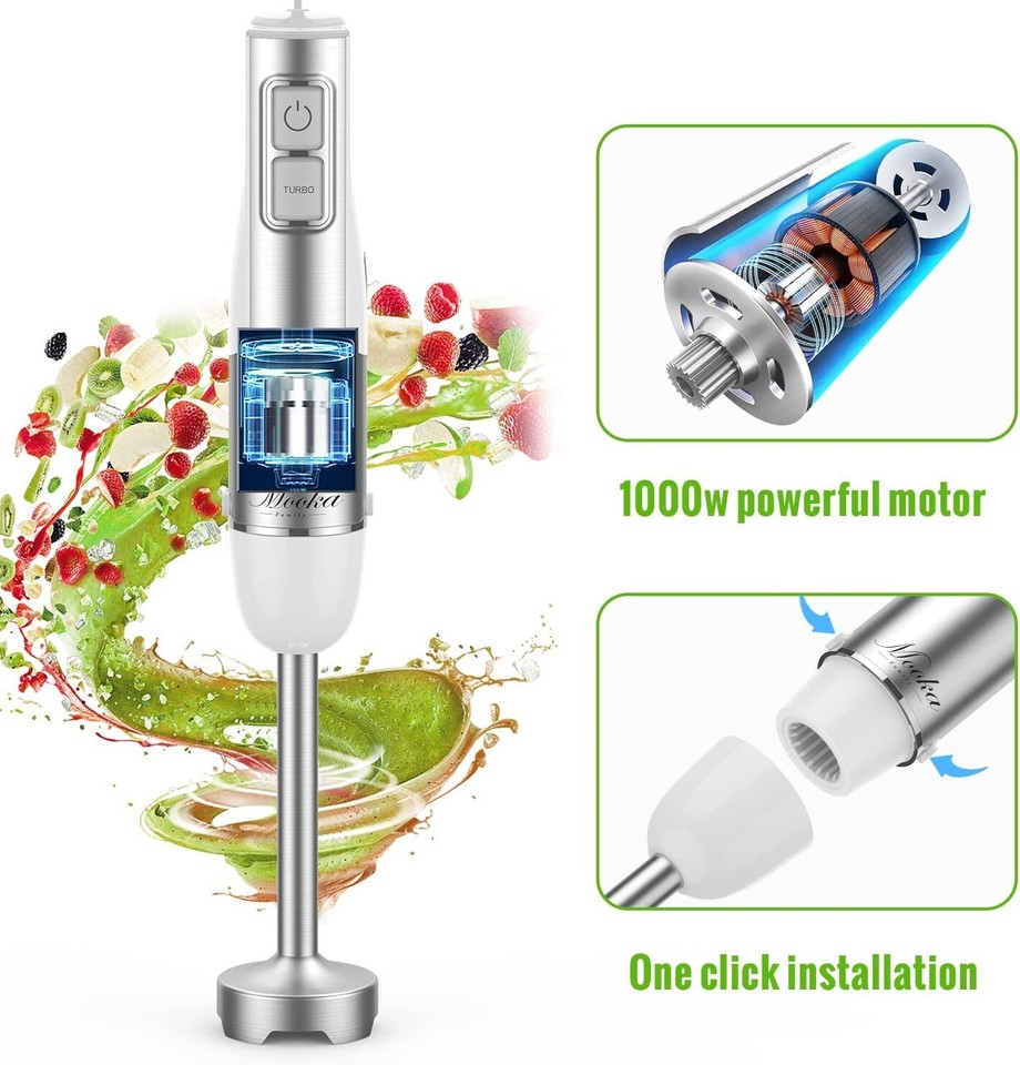 KOIOS 1100W Electric Kitchen Hand Blender Immersion Mixer 12Speed 5-in ...