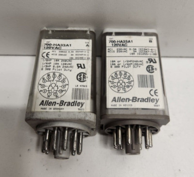 LOT OF 2 GUARANTEED! ALLEN-BRADLEY 10A 3PDT 120V COIL RELAYS 700-HA33A1 ...