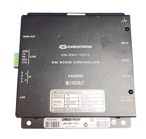 CRESTRON DM-RMC-100-C, DigitalMedia 8G REC Room Controller AC Power ...