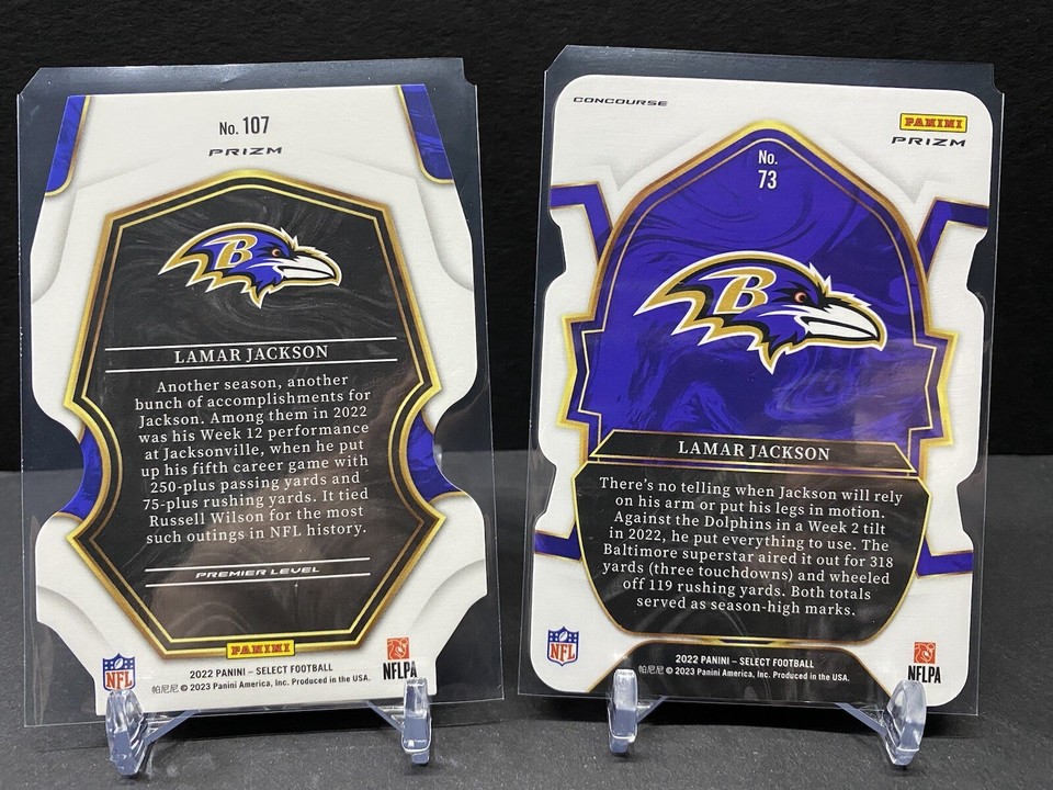 2022 Select Lamar Jackson Green & Yellow Die Cut Prizms Premier ...