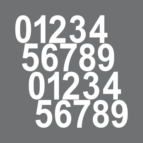 20 Sticker Tattoo 2in White Number Room No House Door Locker Start ...