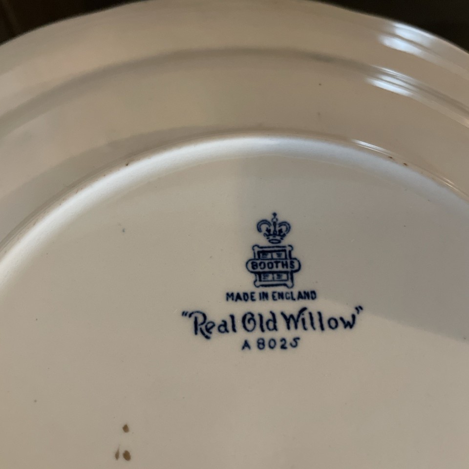 3 Booths Real Old Willow A8025 Gilded Wavy Edge Teacups, sandwich ...