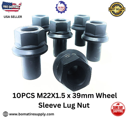 10 Pack 33mm M22-1.5 x 39mm Sleeve Wheel Lug Nut M22-1.5x39mm Skirt ...