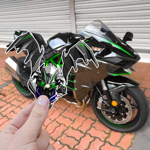 Kawasaki Ninja H2R Stickers - Set of 3 KissCut Motorcycle Decals | eBay