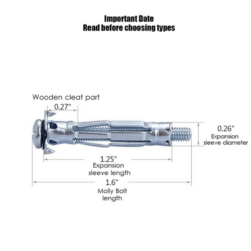 10 x Heavy Duty Hollow Wall Anchors Metal/Cavity/Plasterboard Plug ...
