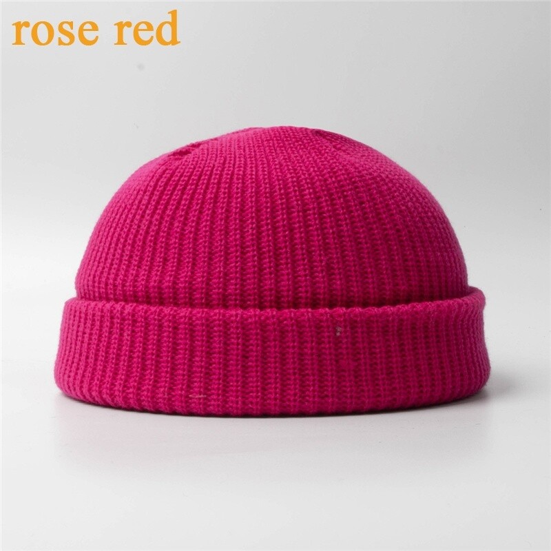 Men Women Knitted Hat Beanie Skullcap Cap Cuff Brimless Winter Warm ...