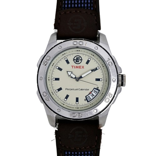 Timex Men's Perpetual Calendar Cream Dial Watch 41mm | eBay