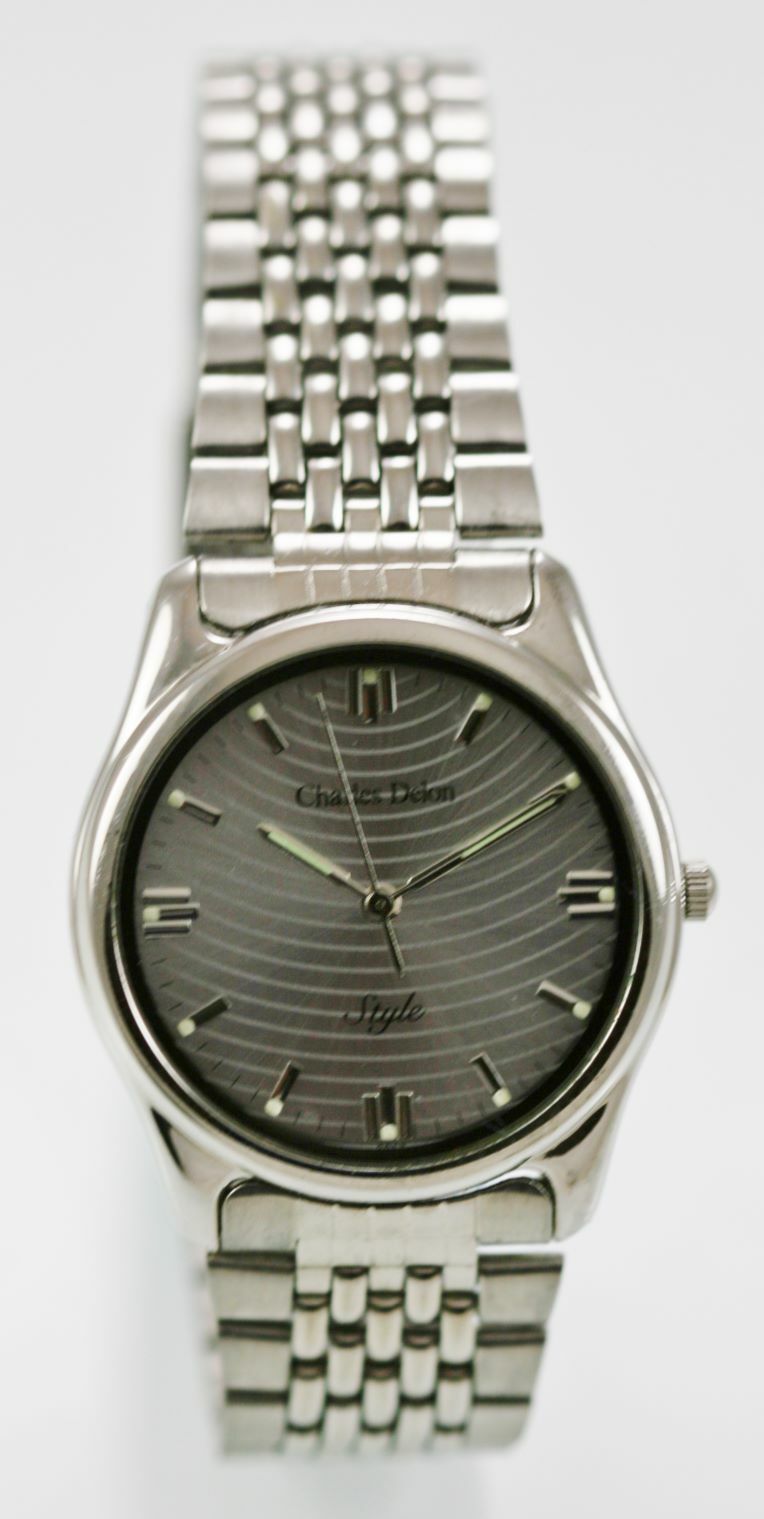 Charles Delon Watch Mens Stainless Steel Silver Water Resistant Battery ...