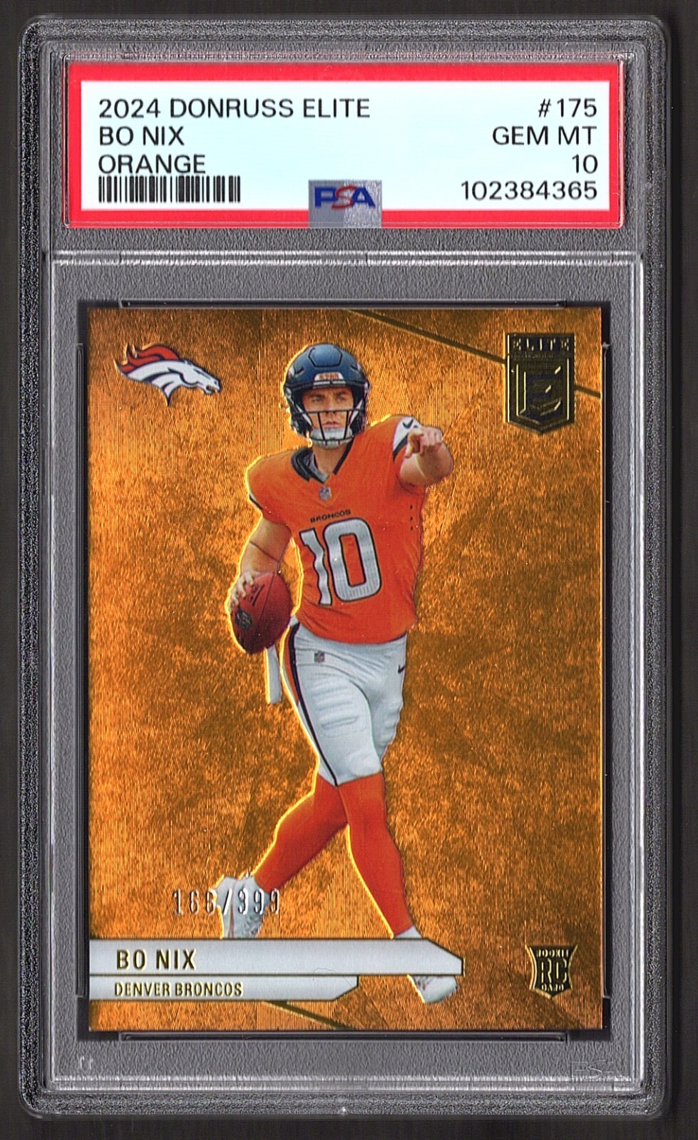 Bo Nix 2024 Elite #175 Orange /399 Price Guide - Sports Card Investor