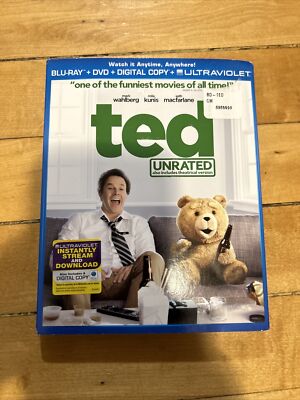 Ted (Blu-Ray/DVD/Digital, 2012) Unrated 2-Disc Set with Slipcover ...