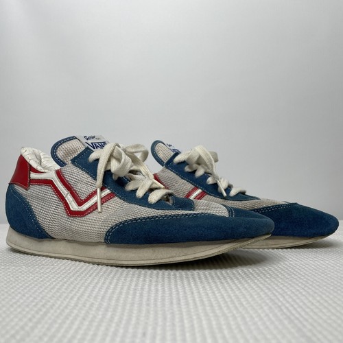 Vtg 80s Original Vans Serio Style #152 Sneakers Red White Blue Suede ...