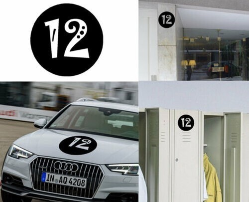 Numéro 12 Autocollant Vinyle Pour Corte. Number 12 Sticker Vinyle Cut ...