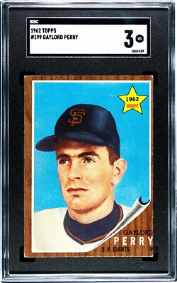 1962 Topps GAYLORD PERRY ROOKIE San Francisco Giants #199 SGC 3 VG ...