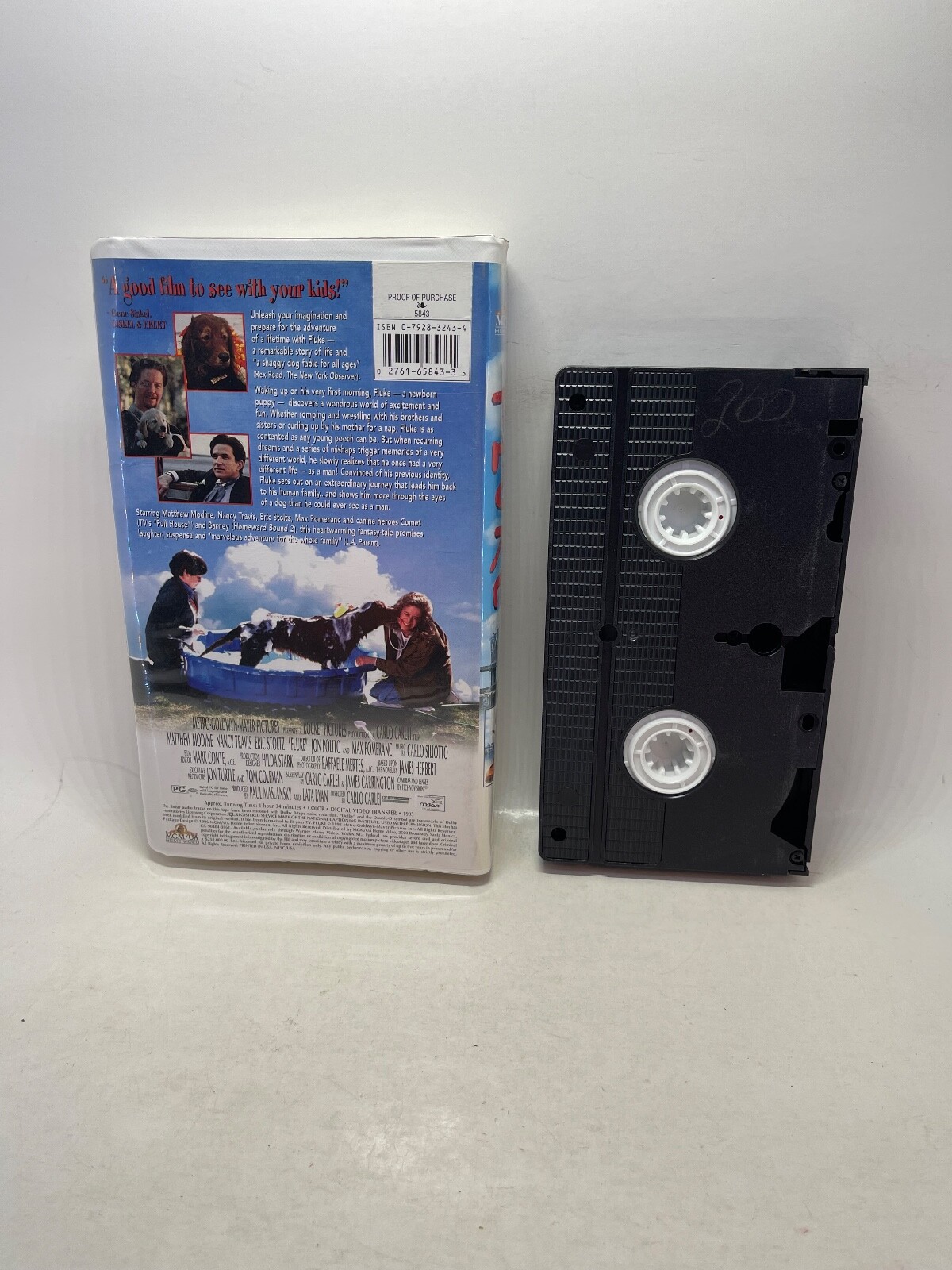 Fluke VHS 1996 Clamshell Family Entertainment Video Tape Matthew Modine ...