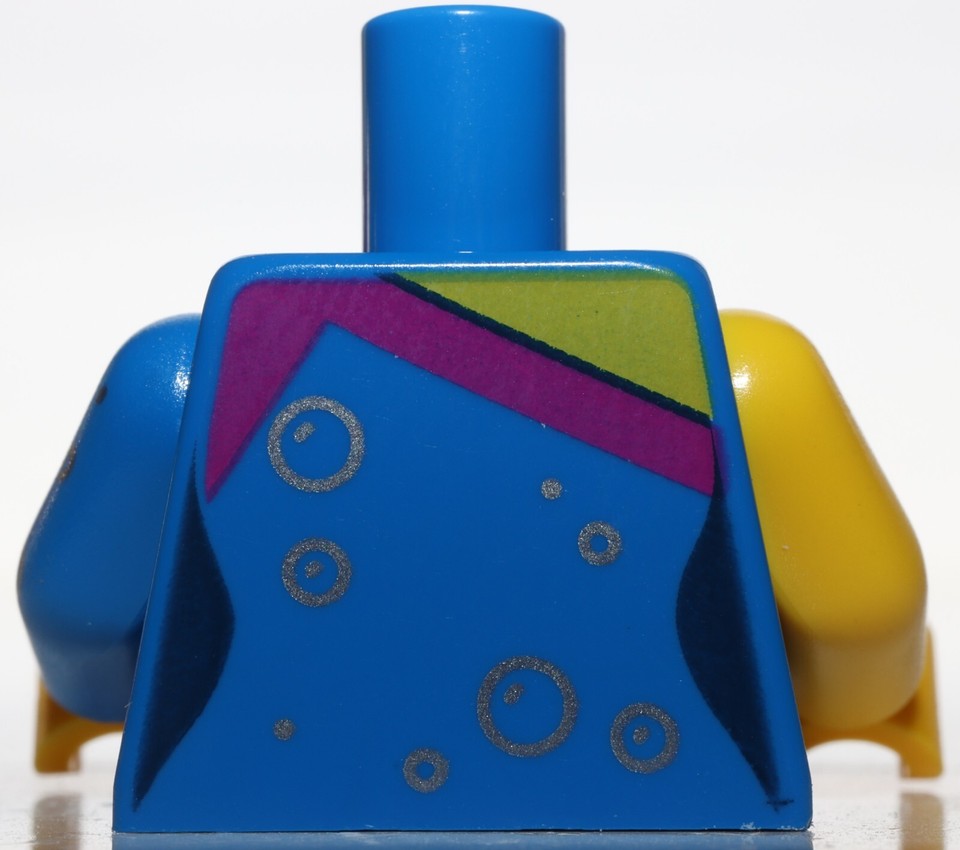 Lego Blue Torso Female Top Magenta Trim Silver Bubbles Blue Arm Silver ...