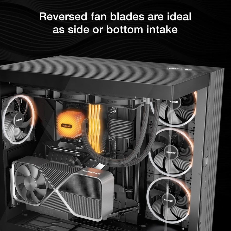 be quiet! Light Wings 140mm PWM Quiet PC Case Fan Reverse Blade Black ...