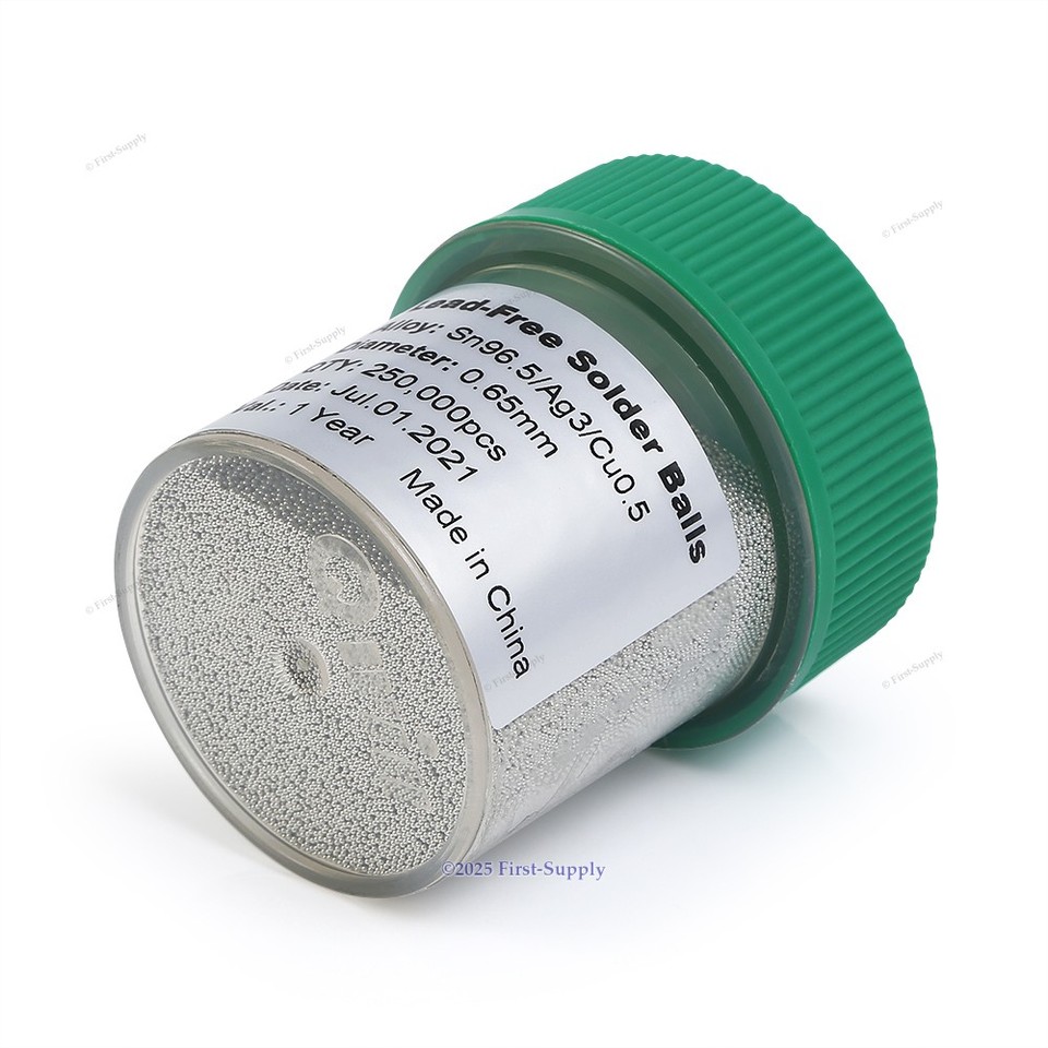 Lead-free Solder Balls Bump BGA Soldering 250K Sn96.5/Ag3/Cu0.5 0.65mm ...