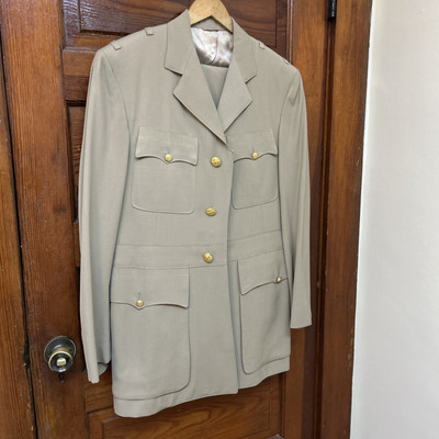 Original US Navy Tan Khaki Officer's Uniform, Dress Coat/Trouser Pants ...