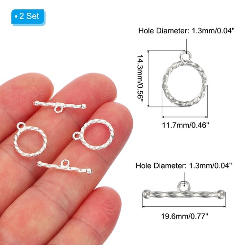 11.7mm Textured Shaped Toggle with T Bar Closure, 2 Set OT Clasps | eBay