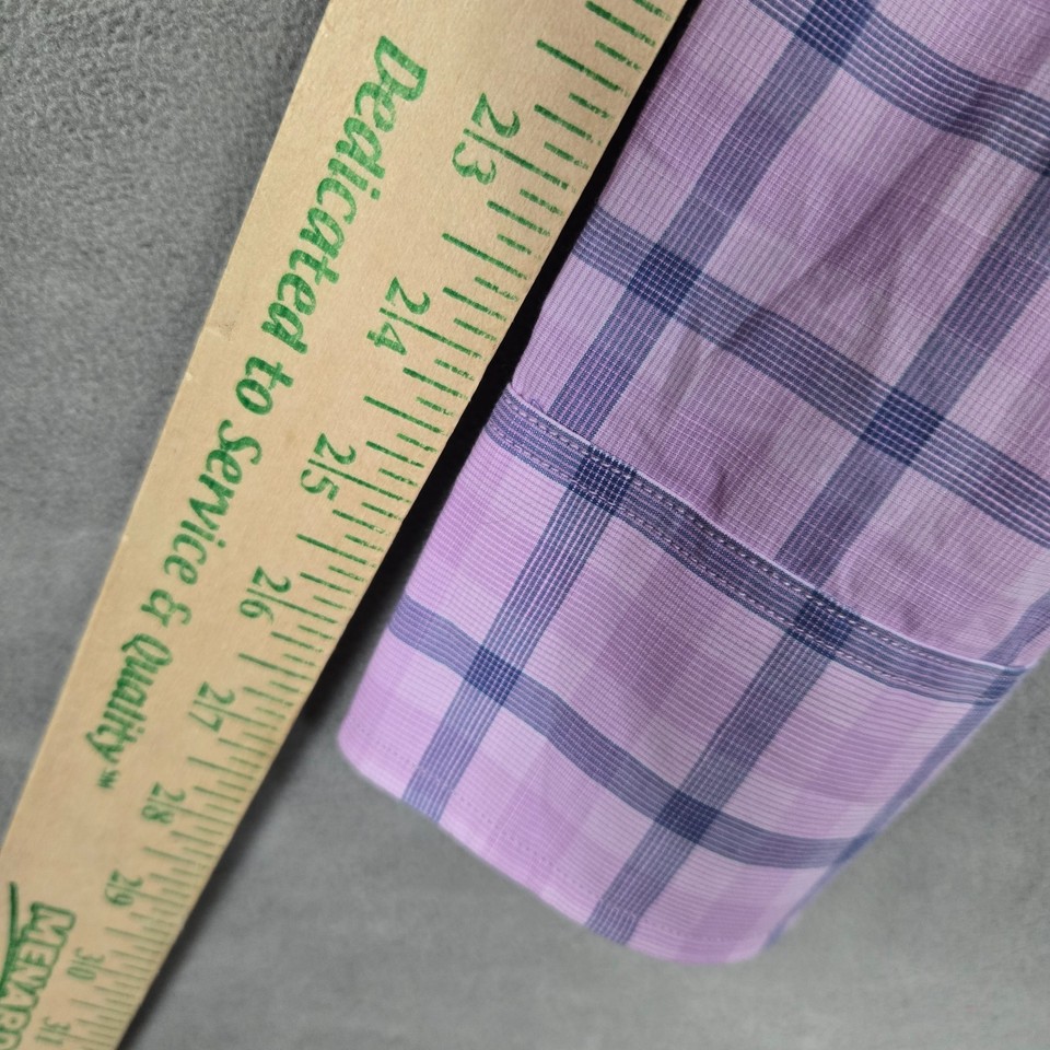 Tommy Bahama Island Zone Long Sleeve Button Shirt Mens XL purple Plaid ...