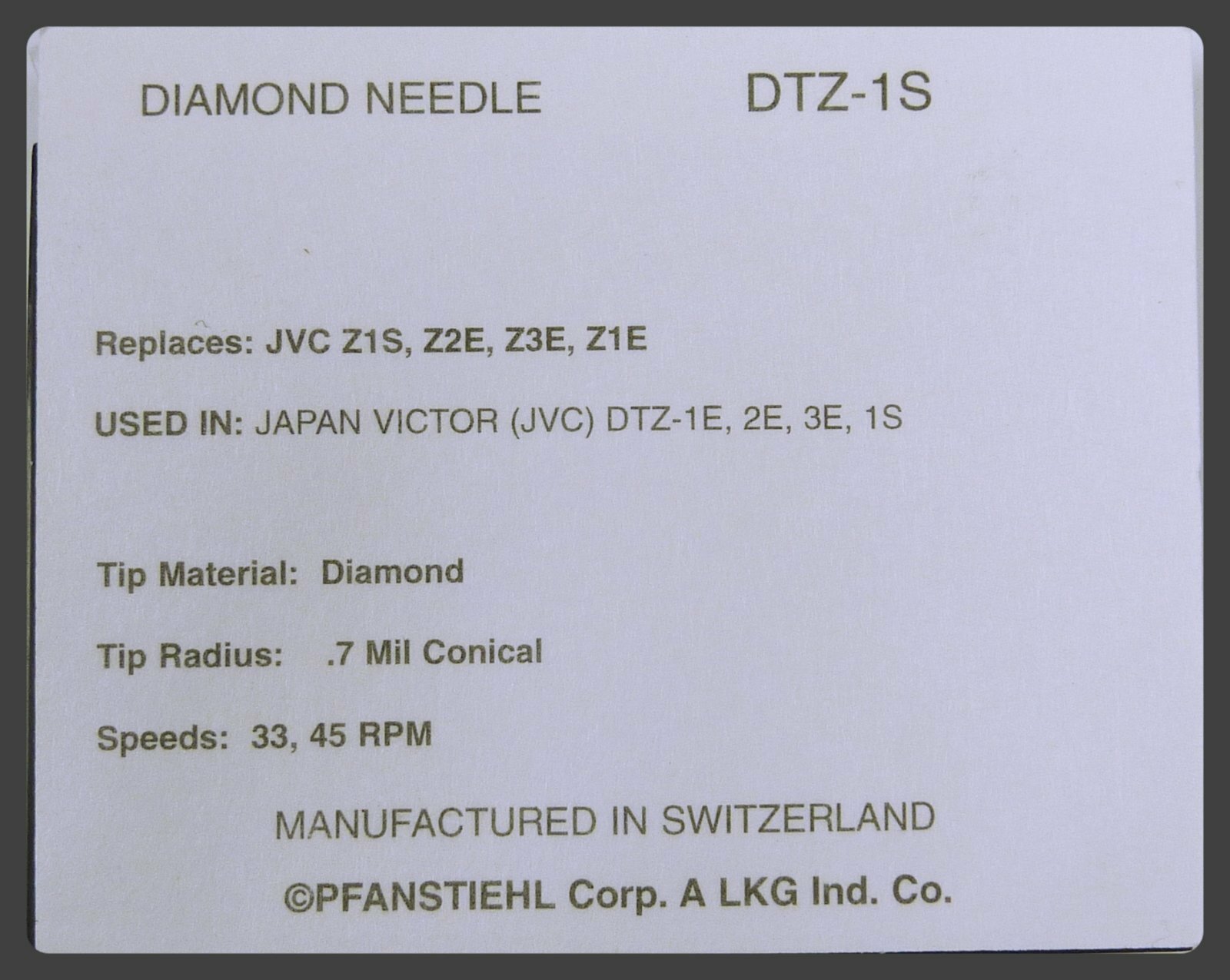 Diamond Needle Stylus For JVC DT-Z1S, Z2E, Z3E, Z1E Phonograph Record ...