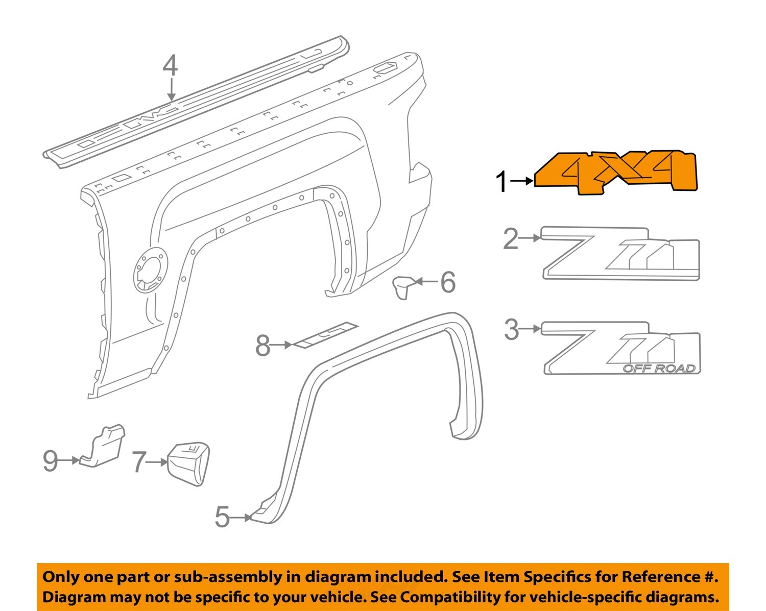 Chevrolet GM OEM 14-17 Silverado 1500 Pickup Bed-Decal Sticker 23269921 ...